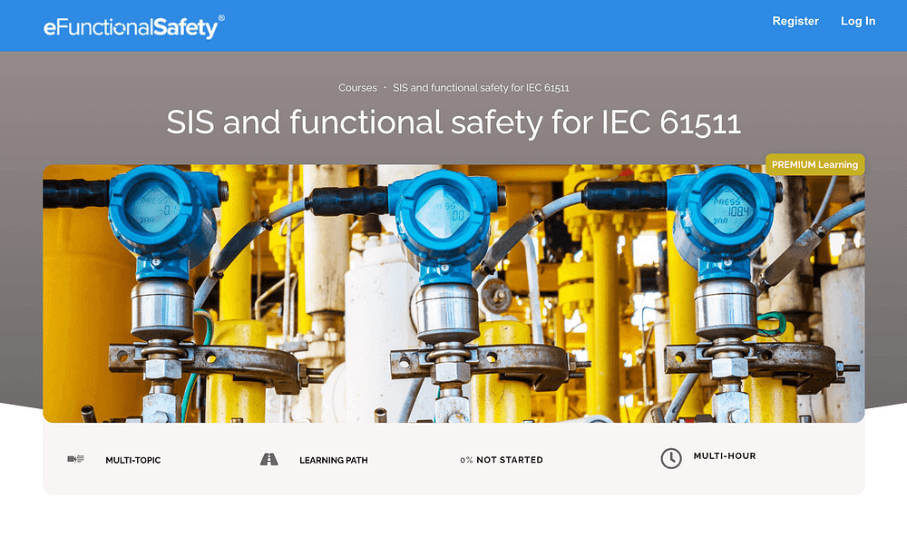 IEC 61511 safety instrumented system self-paced ONLINE training